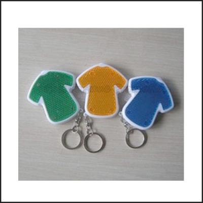 China Promotional printed logo bag shape reflective led safety hanger keyrings keychain gift for sale