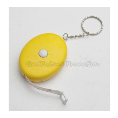 China Hot Sale Promotional printed logo egg shape cloth measurement tape keychain keyrings gift for sale