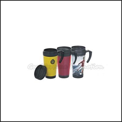 China Promotion Coloured printed logo two layer plastic tumbler mug water drink cup bottle gift for sale