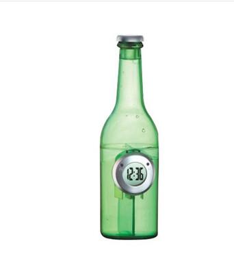 China New creative gift product beer shape water power clock for sale