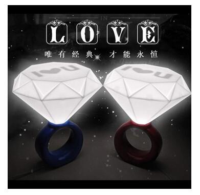 China New creative gift product diamond ring style night light lamp for sale