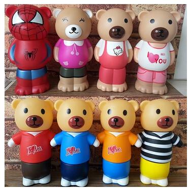 China New promotion gift creative product soft rubber bear shape saving bank money box for sale