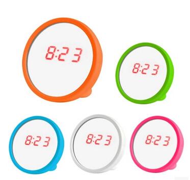 China New creative gift product led mirror alarm clock toy for sale