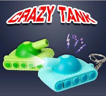 China New creative gift product tank led keychain with led light for sale