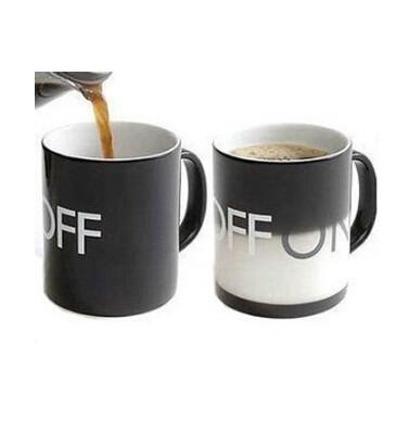 China New creative gift product on/off colour change  temperature sensing ceramic mugs cup for sale