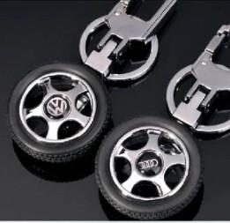 China New creative gift product rotary tyre shape keychain keyrings for sale