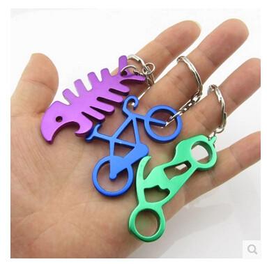 China New creative gift product metal bottle opener keychain keyrings for sale