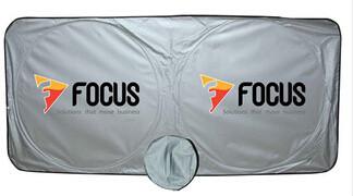 China New creative gift product customed logo tyvek/nylon car sun shade with pouch for sale