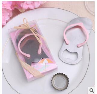 China New creative gift product wedding gift pink rubber slipper shape bottle opener for sale