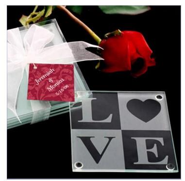 China New creative promotion gift product wedding gift party glass coaster mat for sale