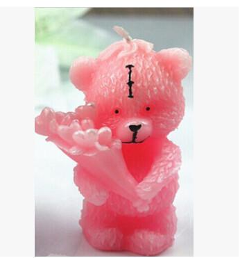 China New creative promotion gift product wedding gift party festival bear sahpe candle for sale