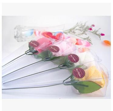 China New creative promotion gift product wedding gift rose shape towel for sale