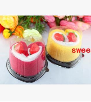China New creative promotion gift product wedding gift christmas cake shape towel for sale