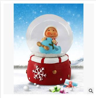 China New creative promotion gift christmas santa clause resin led snow glass ball event supplie for sale