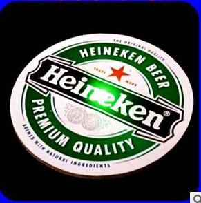 China New customed logo promotional acrylic round party club club led flash coaster cushion for sale