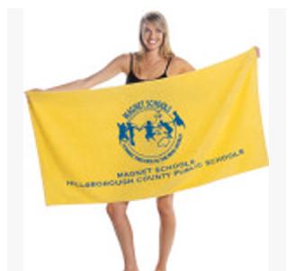 China New customed print logo promotional outdoor advertising gift superfine fiber beach towels for sale