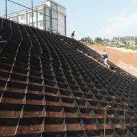 China HDPE Geocell 100mm Height for Slope Protection and Road Construction Black Ground Grid for sale