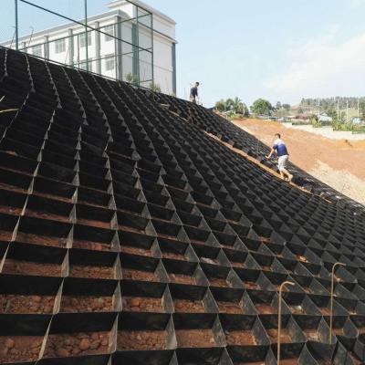 China HDPE Geocell 100mm Height for Slope Protection and Road Construction Black Ground Grid for sale