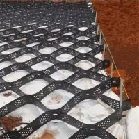 China Textured and Perforated HDPE Geocell for Ground Enhancement in Heights of 50mm-200mm for sale