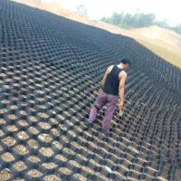 China HDPE Geocell 100mm Cell Depth 330mm Weld Spacing for Driveway Soil Stabilization for sale