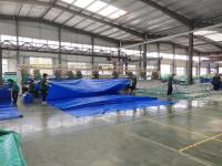 China LDPE Coated Blue PE Tarpaulin 6x8m Waterproof Truck Cargo Cover UV Treated 150gsm for sale