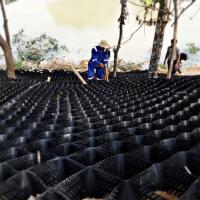 China HDPE Geocell Ground Stabilization Grid Honeycomb Design 1.2mm Thickness 75mm Cell Depth for sale