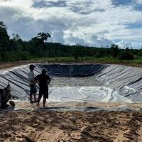 China 1.0mm HDPE Geomembrane for Fish Pond Width 1-6m Chemical Resistant Black Geomembrane Liner for sale