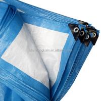 China Customized Double Waterproof PE Tarpaulin Lightweight Plaid Style 50-300gsm for Truck Storage for sale