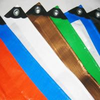 China Heavy Duty Waterproof PE Tarpaulin Cover 50-300gsm HDPE Woven Tarp Sheet Multi Sizes for sale