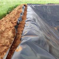 China HDPE Geomembrane Liner 0.5mm-2mm Thickness 50m-100m Length for Pond Fish Farm Landfill for sale