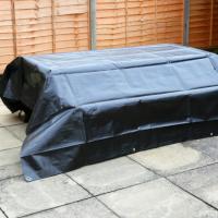 China HDPE Tarpaulin 500D-1500D Waterproof Roof Cover UV Treated 50-300 GSM for sale