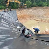 China Blue HDPE Geomembrane Pond Liner 1.5mm Waterproofing for Shrimp Farming Aquaculture for sale