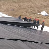 China 0.75mm Smooth HDPE Geomembrane for Fish Shrimp Pond Liner Aquaculture Farming for sale