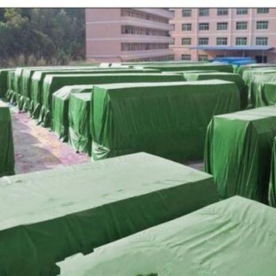 China Double Faced HDPE Tarpaulin Lorry Cover Green Plaid Style 100m Width Waterproof Tear Resistant for sale