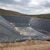 China Smooth HDPE Geomembrane 500 Micron Black Fish Pond Liner 50m to 200m Length for sale