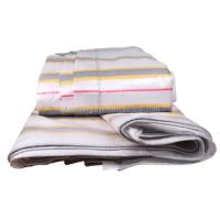 China Waterproof Heavy Duty PE Tarpaulin Golden Silver Gray Stripes 3x4m 4x5m 4x6m for sale