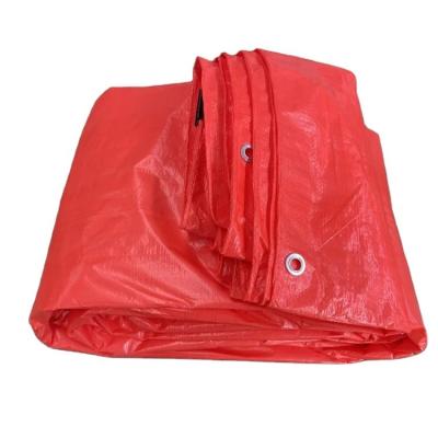 China Radiation Resistant PE Tarpaulin Red Polyethylene UV Block 6x8m Heavy Duty Waterproof for sale