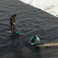 China Textured HDPE Geomembrane 1.5mm Black for Landfill Fish Pond Sewage Tank Liner for sale