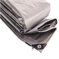 China Silver Gray PE Tarpaulin Moisture-proof Dust Proof Sunlight Rainproof Sturdy and Durable for sale