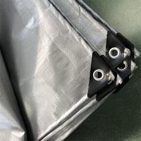 China High Surface Hardness Silver Gray Woven PE Polyethylene Tarpaulin 6x8m Waterproof Heavy Duty for sale