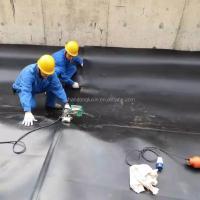 China HDPE Geomembrane 0.5mm Fish Shrimp Pond Lining Waterproof Impermeable UV Resistant for sale