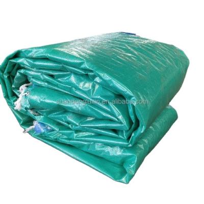 China Green PE Tarpaulin Waterproof Heavy Duty 100-200gsm Direct Sunlight Resistant Outdoor Cover for sale