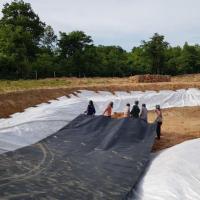China Blue HDPE Geomembrane 0.2-3.0mm Thick for Dam Liner Reservoir Mining Shrimp Farm Pond for sale