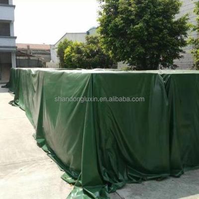 China Waterproof PVC Tarpaulin Blue Dustproof Poly Tarp 280-960gsm for Truck Goods Cover for sale