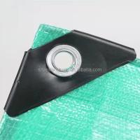 China Stripe Outdoor Woven PE Tarpaulin Sheet 200Gsm Green Heavy Duty Waterproof Tarp 2-12m Width for sale