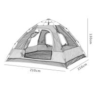 China 4 Person Camping Aluminum Outdoor Tent with Original Hexagonal/Diamond Ground Nail for sale