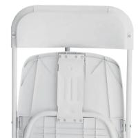 China 81*42*39cm Heavy Duty Fan Back White Plastic Folding Chair for Workshop Applications for sale
