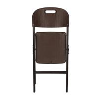 China Brown Plastic Weaving Rattan Chair Customized Logo Outdoor Adjustable Folding Chairs for sale