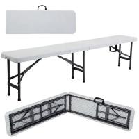 China Modern Design 6FT Folding In Half Bench with Plastic Panel White or Customized Color for sale