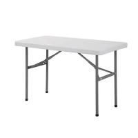 China 122*61*74CM White Plastic Folding Table With Adjustable Height For Outdoor Picnic 4FT for sale